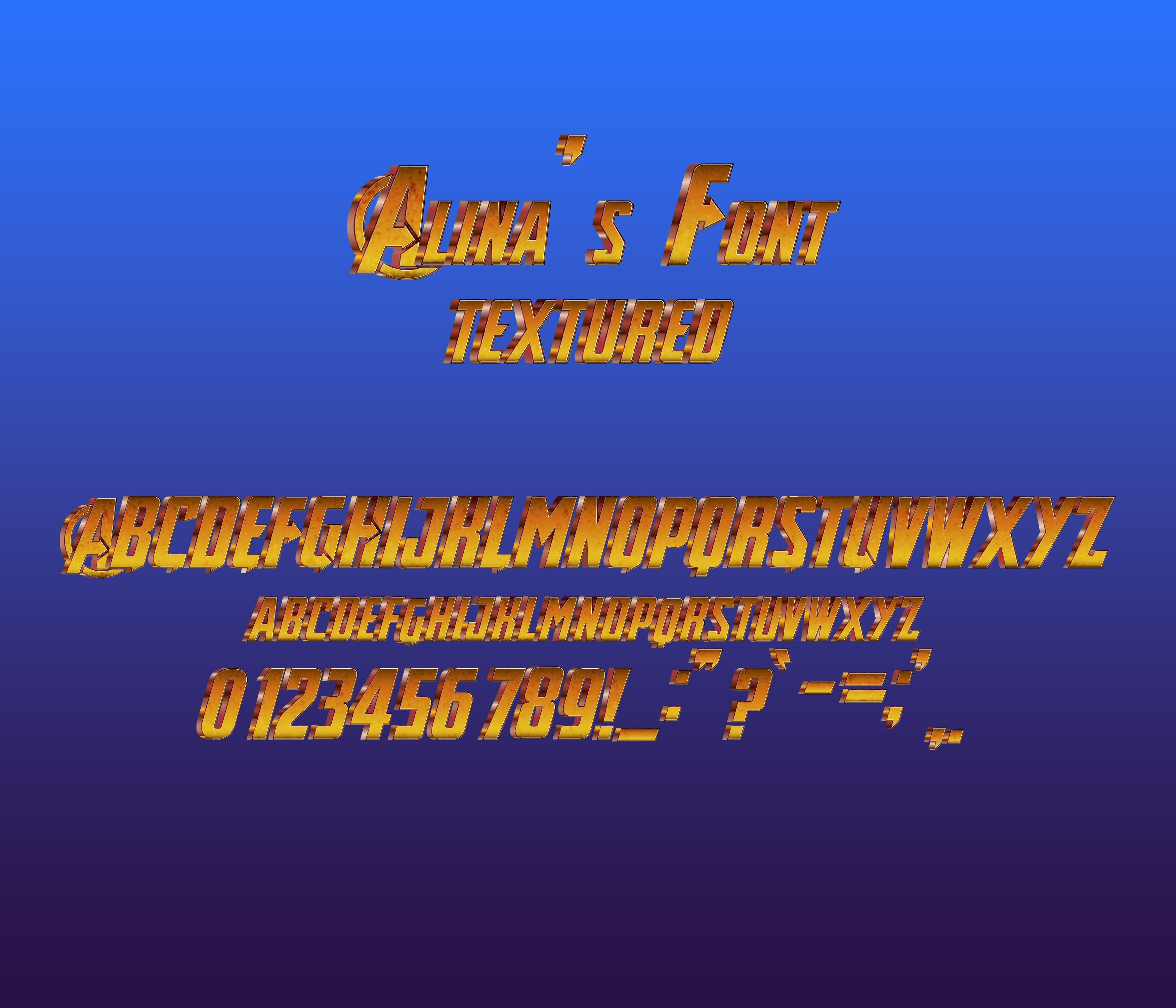 Epic Hero Font Textured – Alina's Fonts