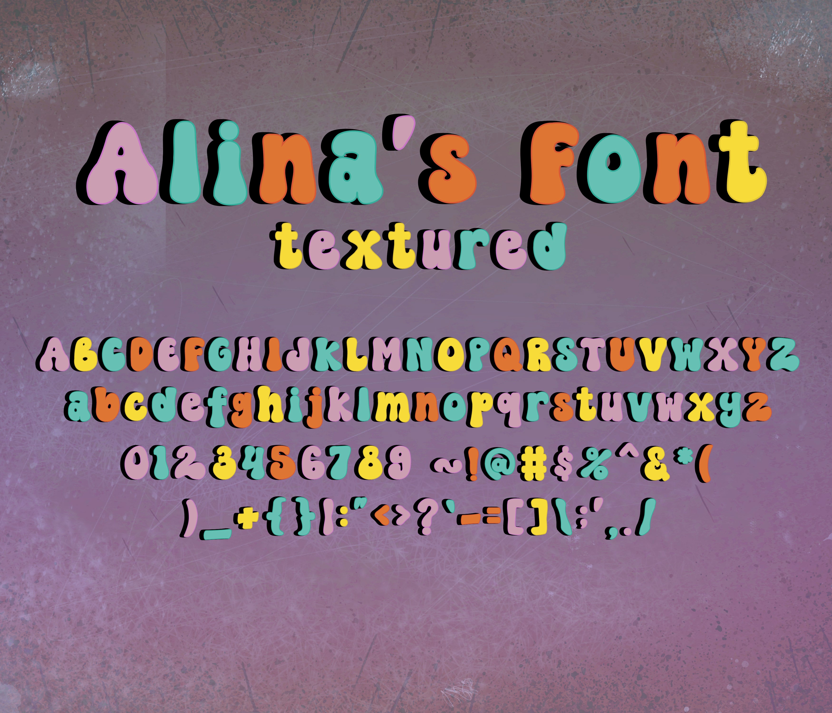 Groovy Retro Color Font Textured – Alina's Fonts
