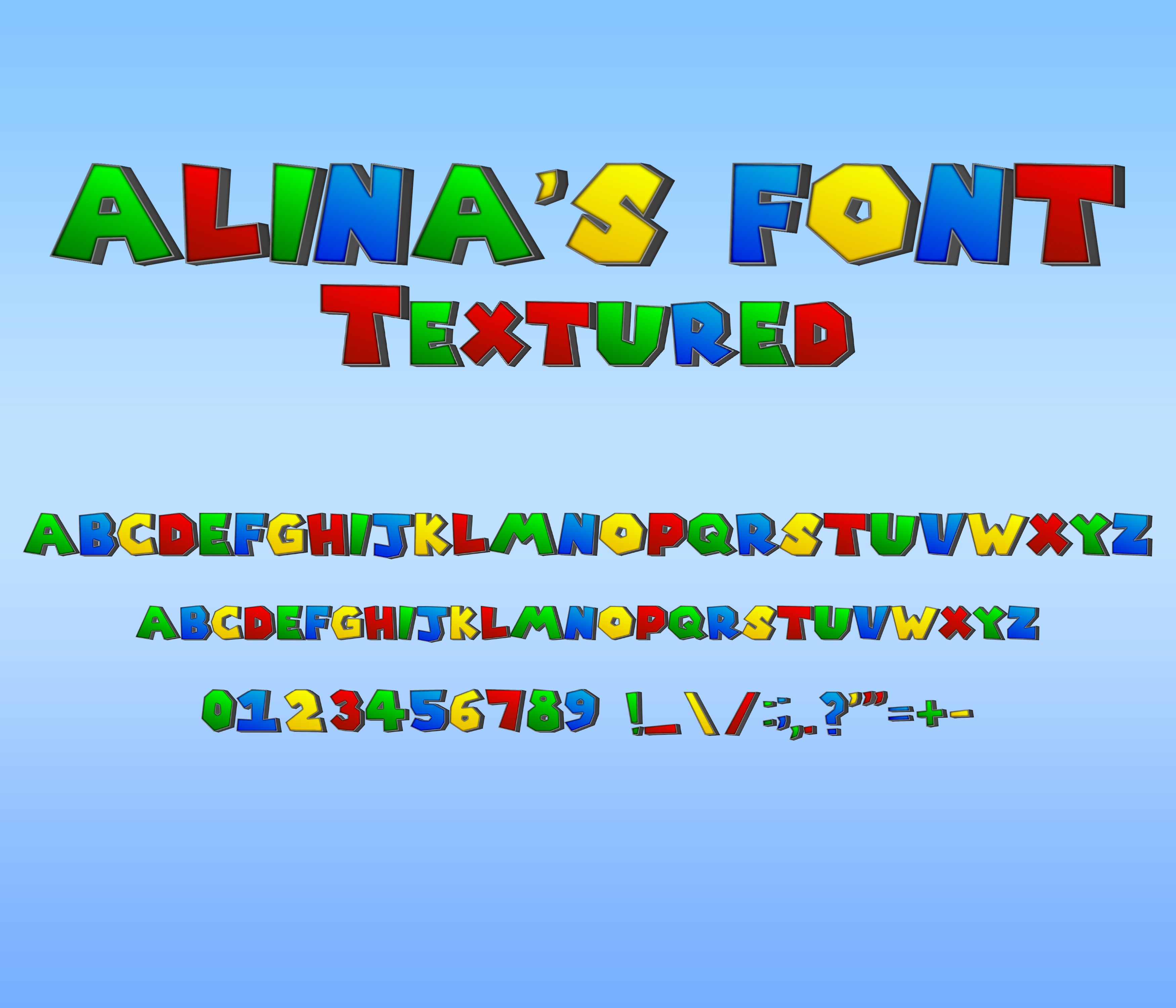 The Playful World of Plumber Pals Font Textured – Alina's Fonts